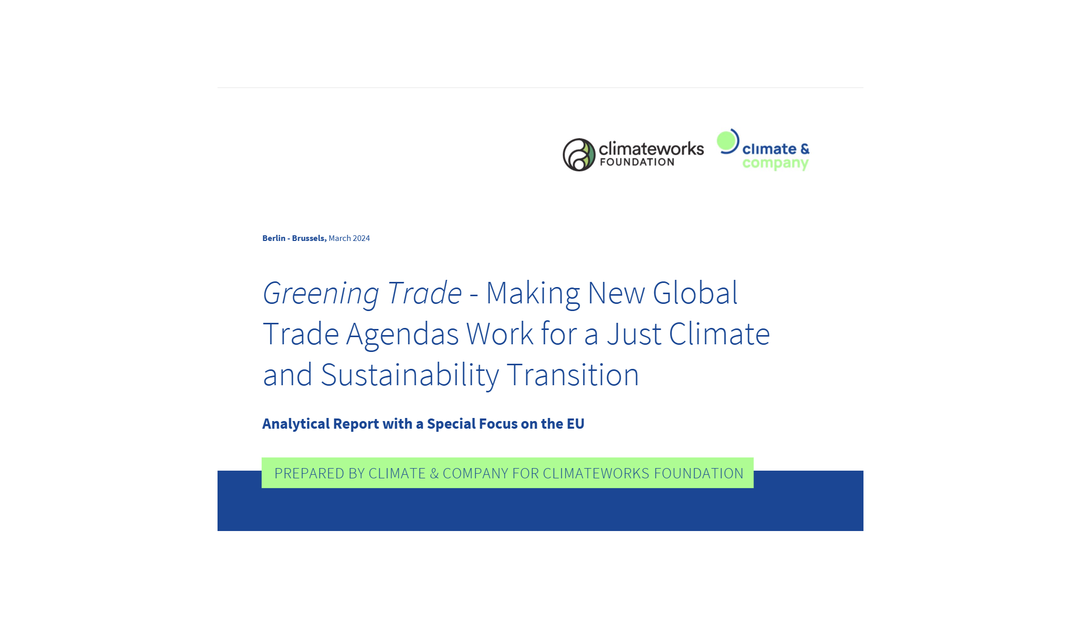 Greening Trade - Making New Global Trade Agendas Work for a Just ...