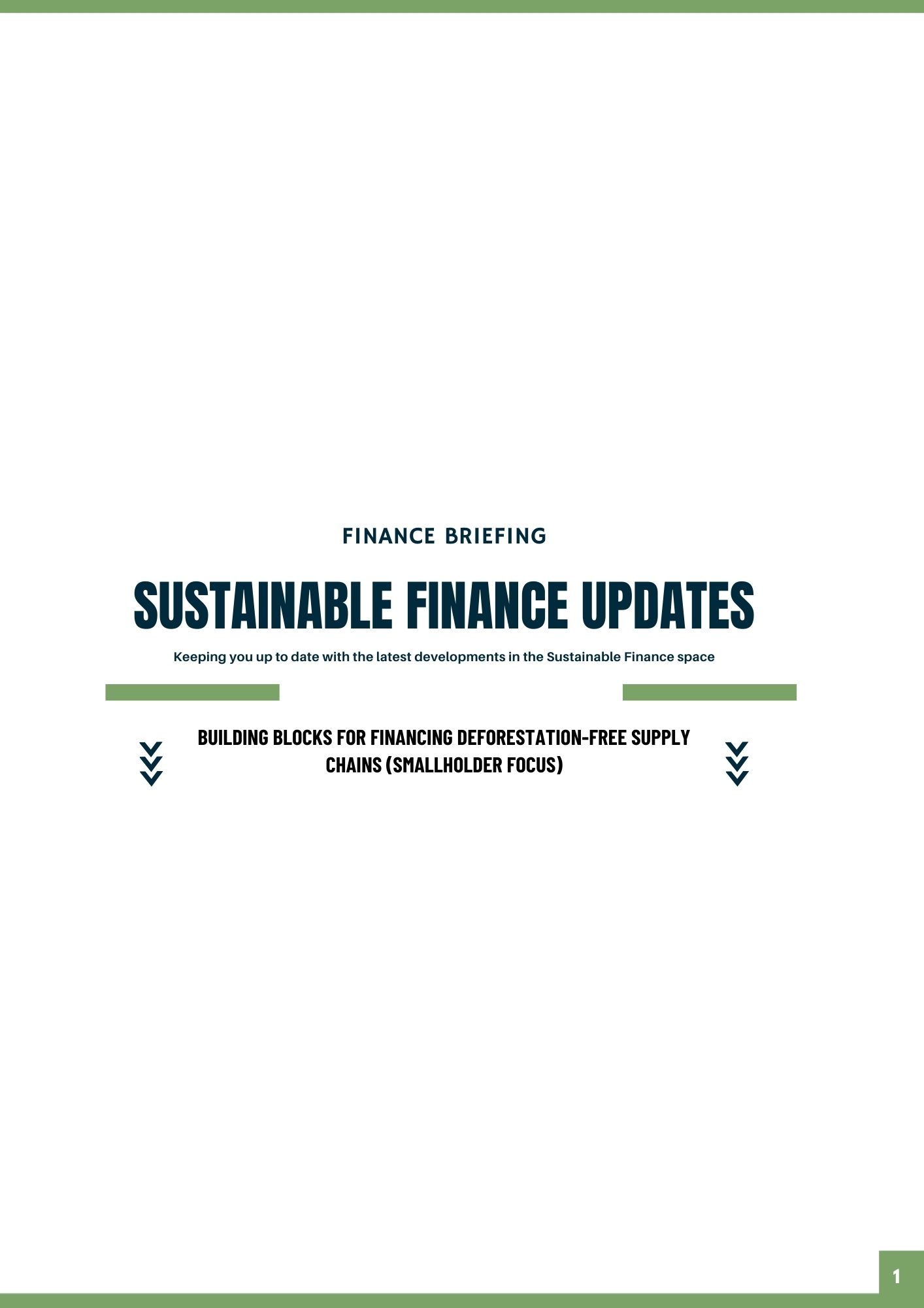 6th Finance Briefing: Building Blocks for Financing Deforestation-Free ...